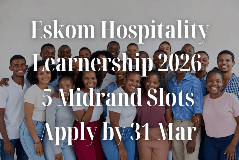 Eskom Hospitality Learnership 2026 – 5 Midrand Slots, Apply by 31 Mar ...