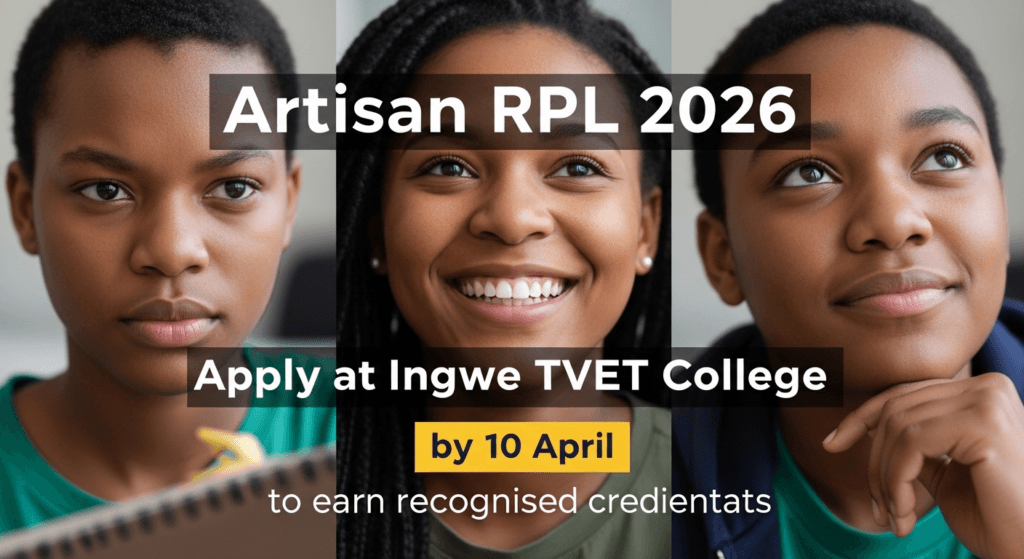 Artisan RPL 2026: Apply at Ingwe TVET College by 10 April to earn ...